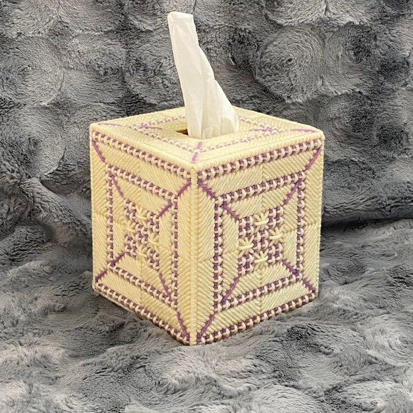 Hand Crafted | Accents | Handcrafted Geometric Tissue Box Cover Sewn In ...
